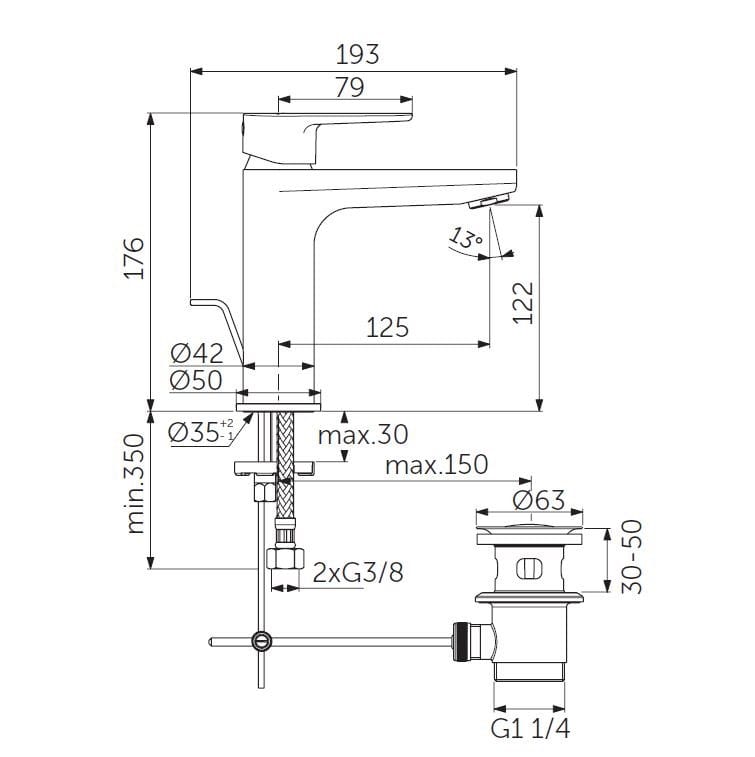 CERAFINE O NERO SETA - BC699XG Washbasin tap By Ideal Standard