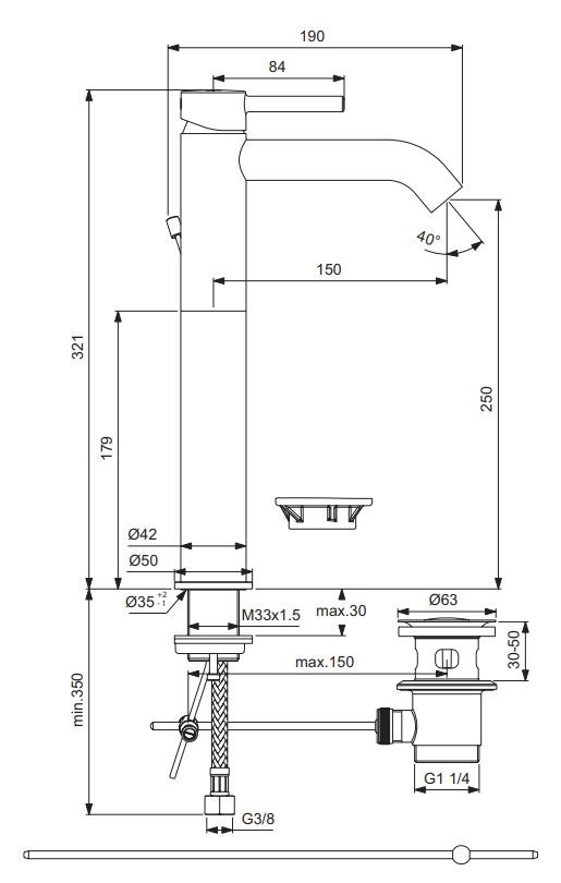 CERALINE BC194 Washbasin tap By Ideal Standard