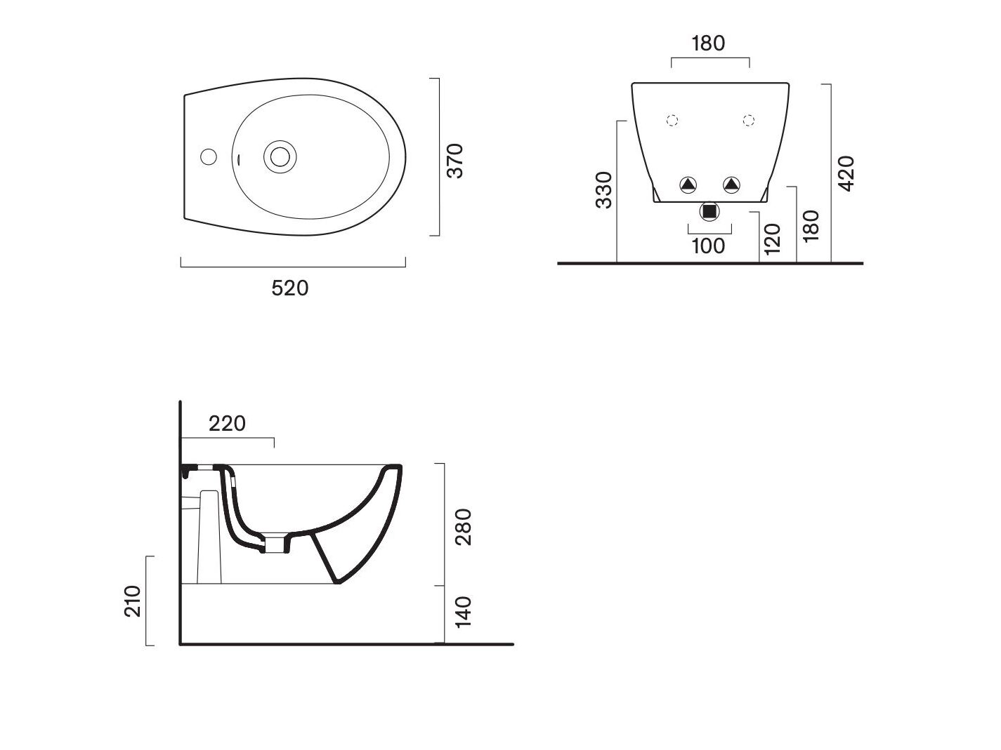ITALY 52x37 Bidet By CERAMICA CATALANO