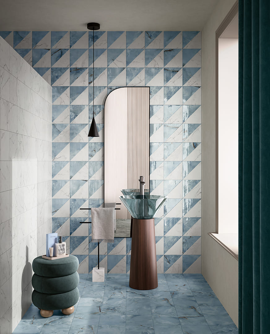 DIMORE Glazed porcelain stoneware wall/floor tiles with marble effect ...
