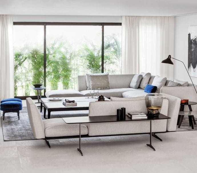 CESTONE Rectangular solid wood coffee table By Flexform | design Antonio Citterio