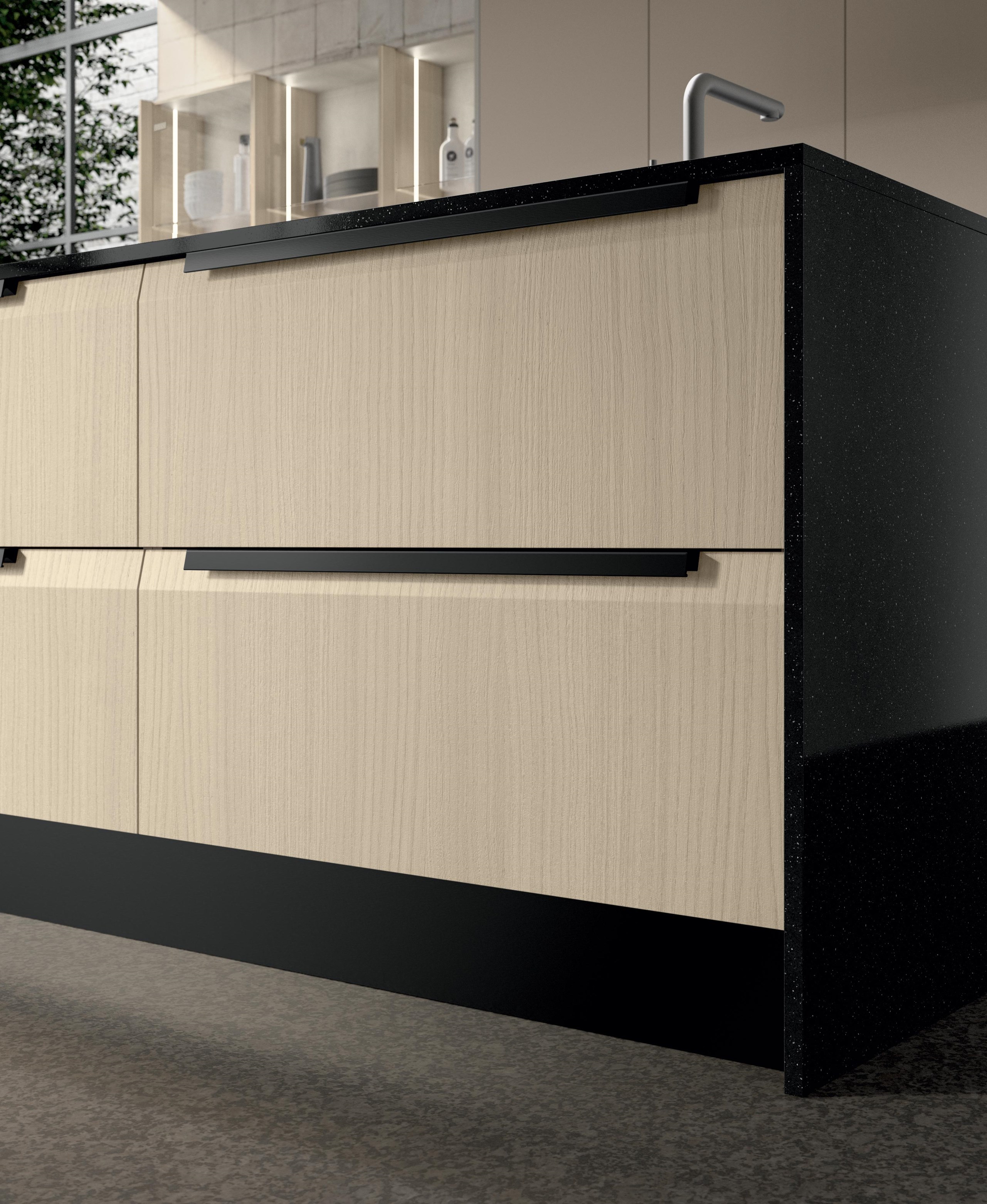 Fitted kitchen with island CHANTAL 01 By Febal Casa design Alfredo Zengiaro