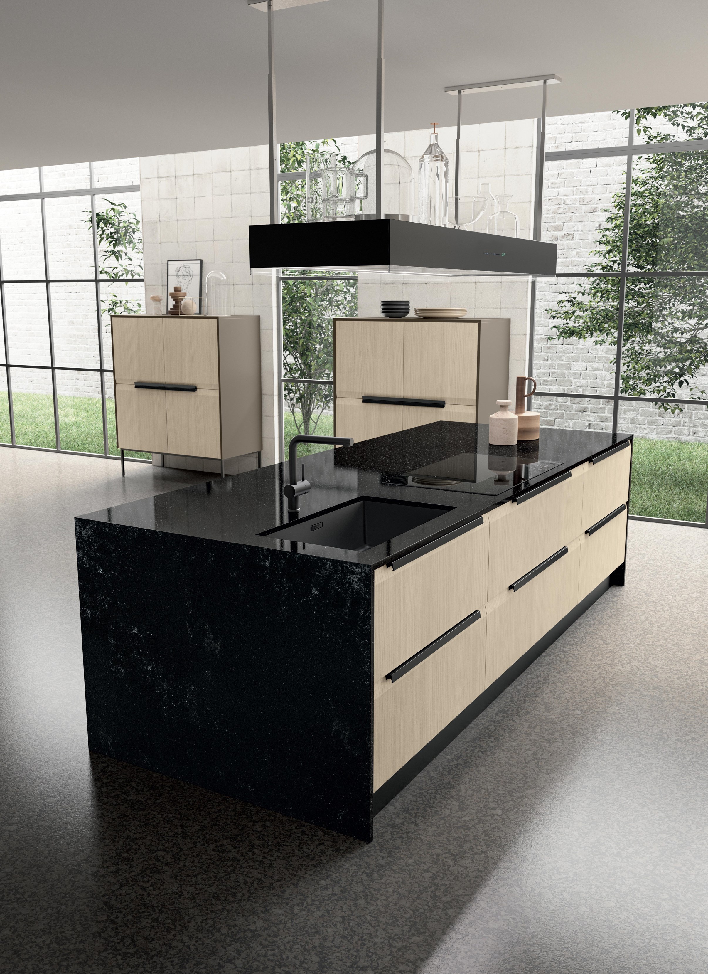 Fitted kitchen with island CHANTAL 01 By Febal Casa design Alfredo Zengiaro