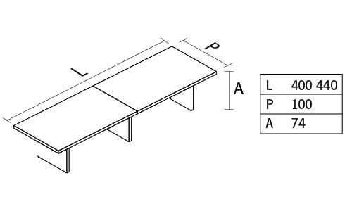 CHARISMA 4.0 Table de réunion rectangulaire en bois aggloméré mélaminé By Styloffice