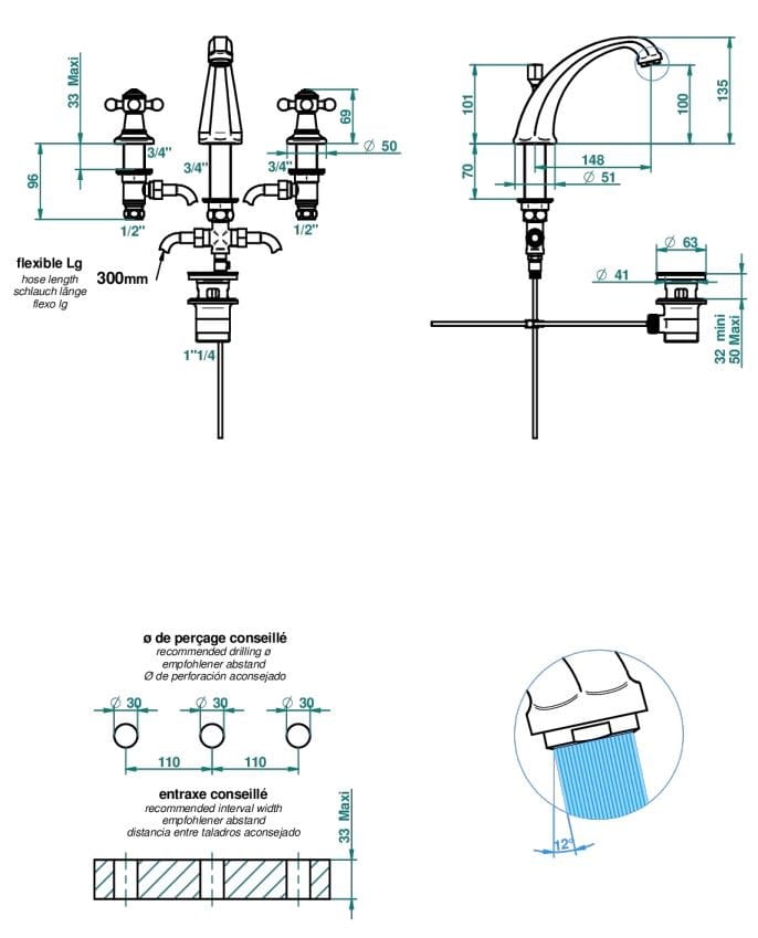 CHARLESTON Basin mixer By THG Paris