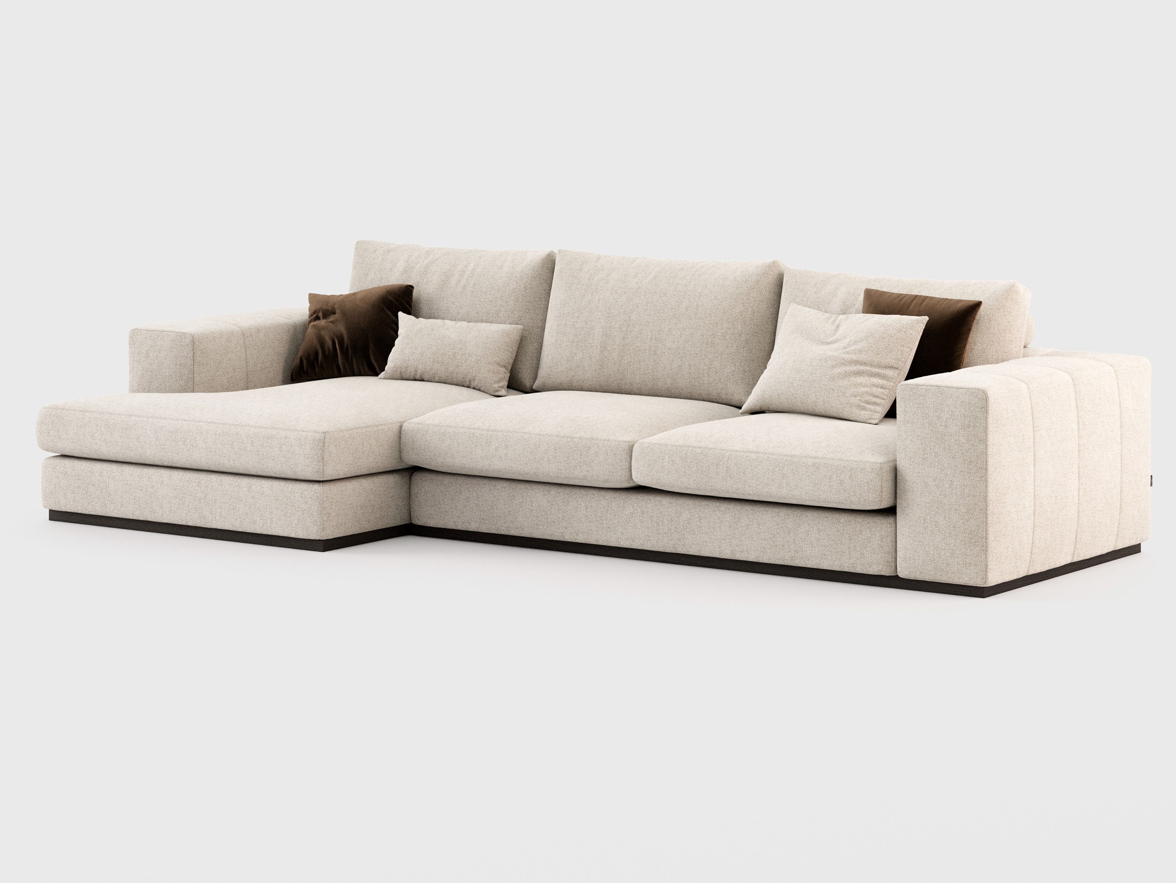 CHARLIE 3 seater leather sofa with chaise longue By Laskasas