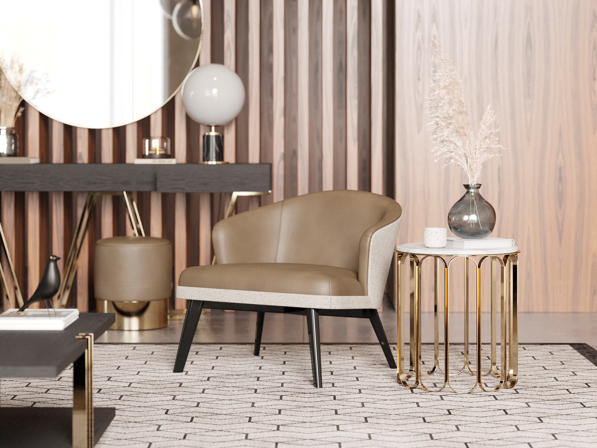 CHERYL Round Estremoz marble coffee table for living room By Laskasas