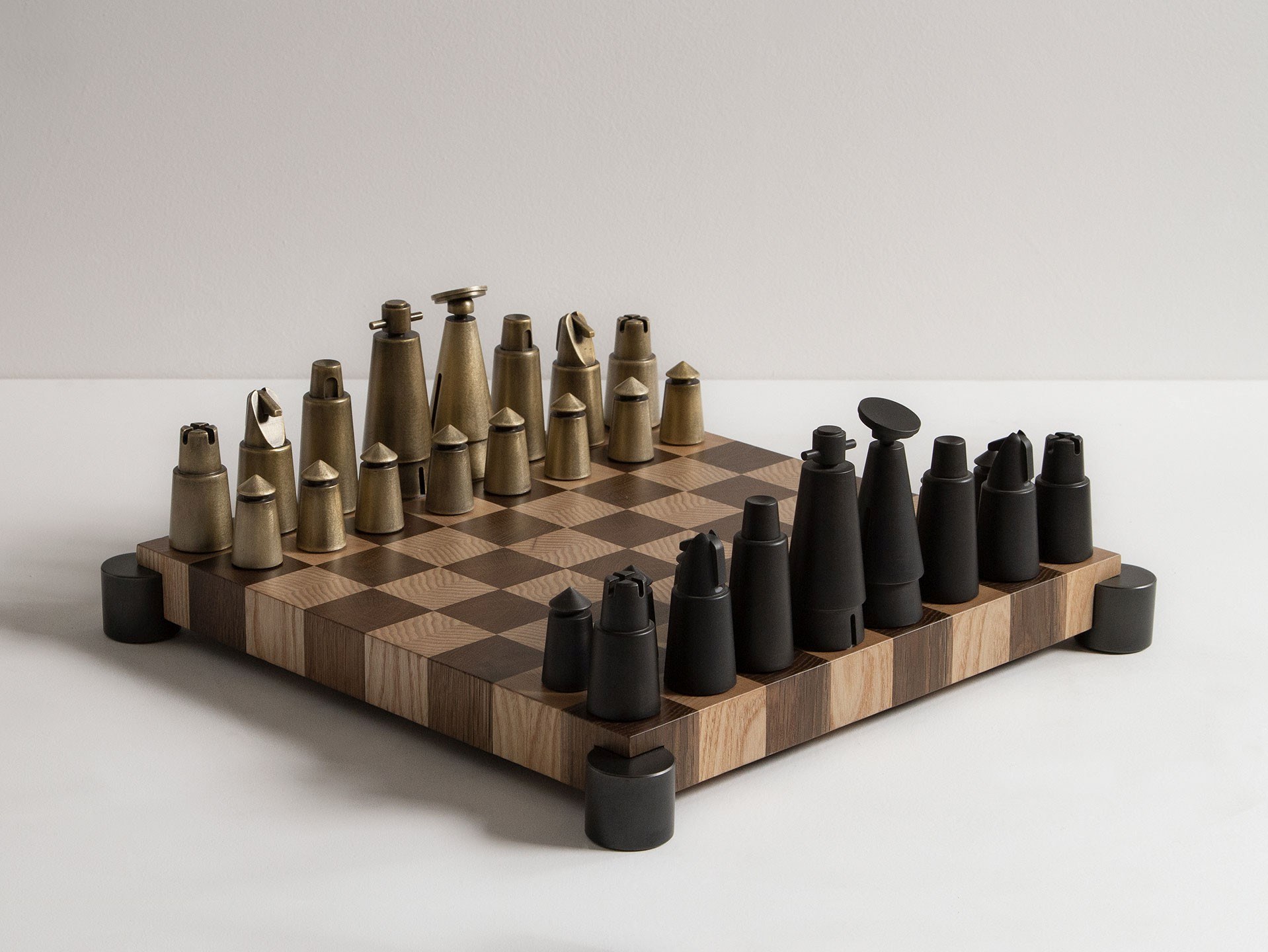 CHESS SET Wooden and metal chess set By District Eight