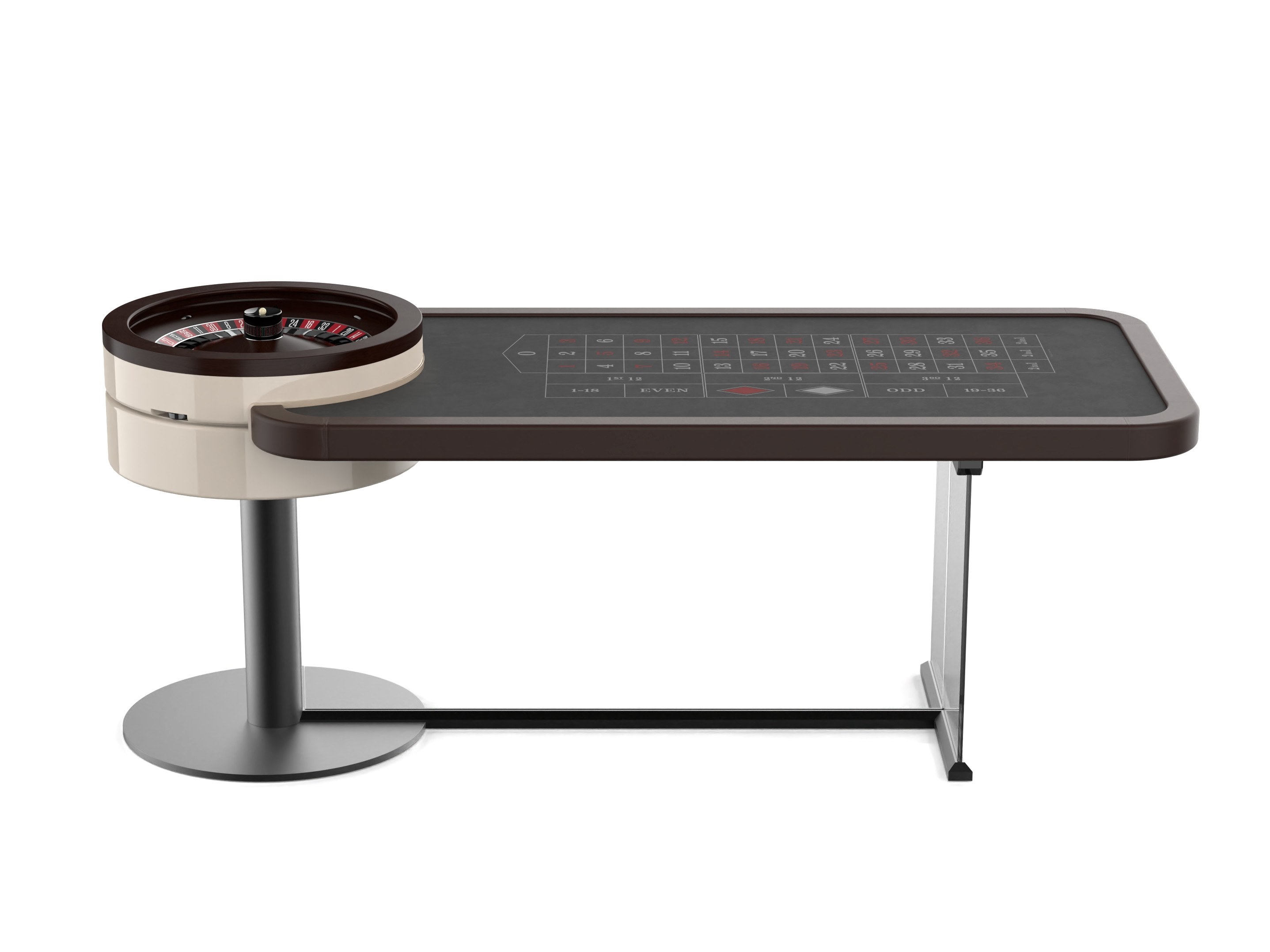 CHEVAL Rectangular metal roulette table By Tableswin | design Marc Sadler