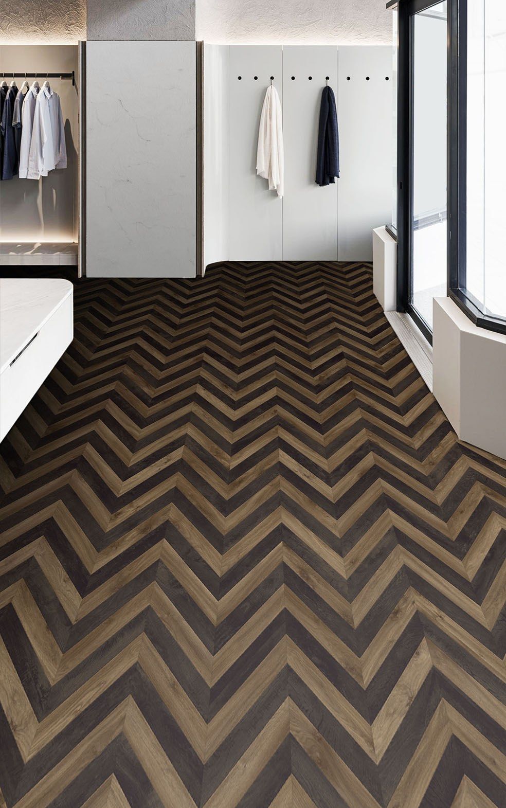 LVT flooring STUDIO MOODS - CHEVRON By IVC Commercial
