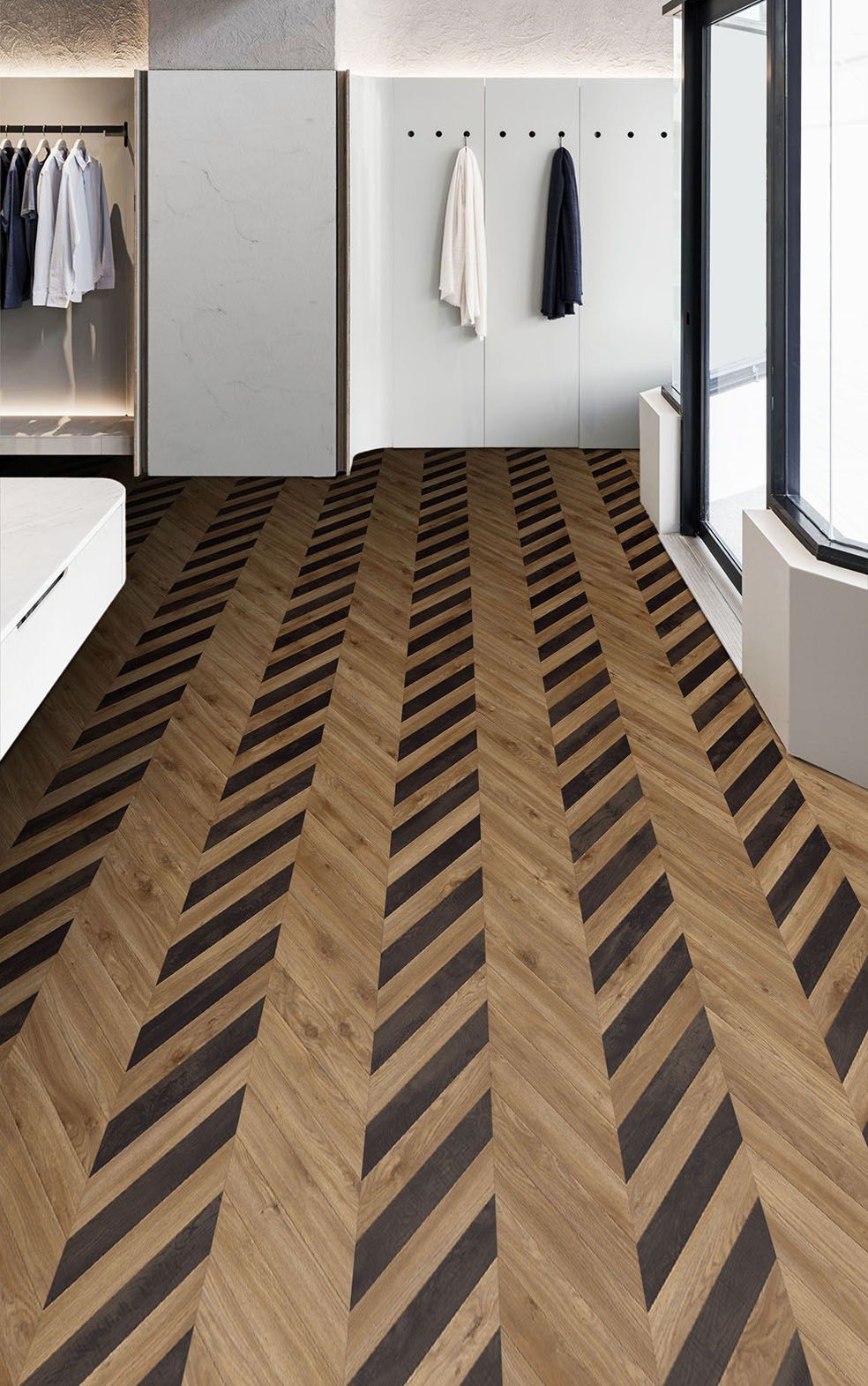STUDIO MOODS - CHEVRON Pavimento in LVT By IVC Commercial