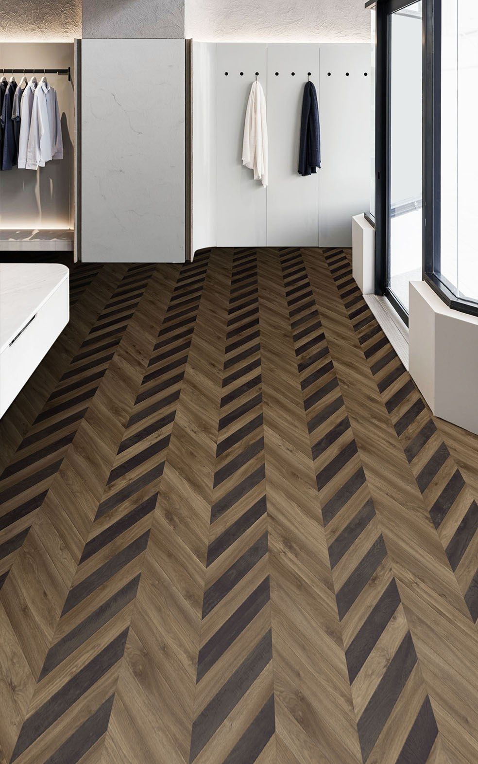 LVT flooring STUDIO MOODS - CHEVRON By IVC Commercial