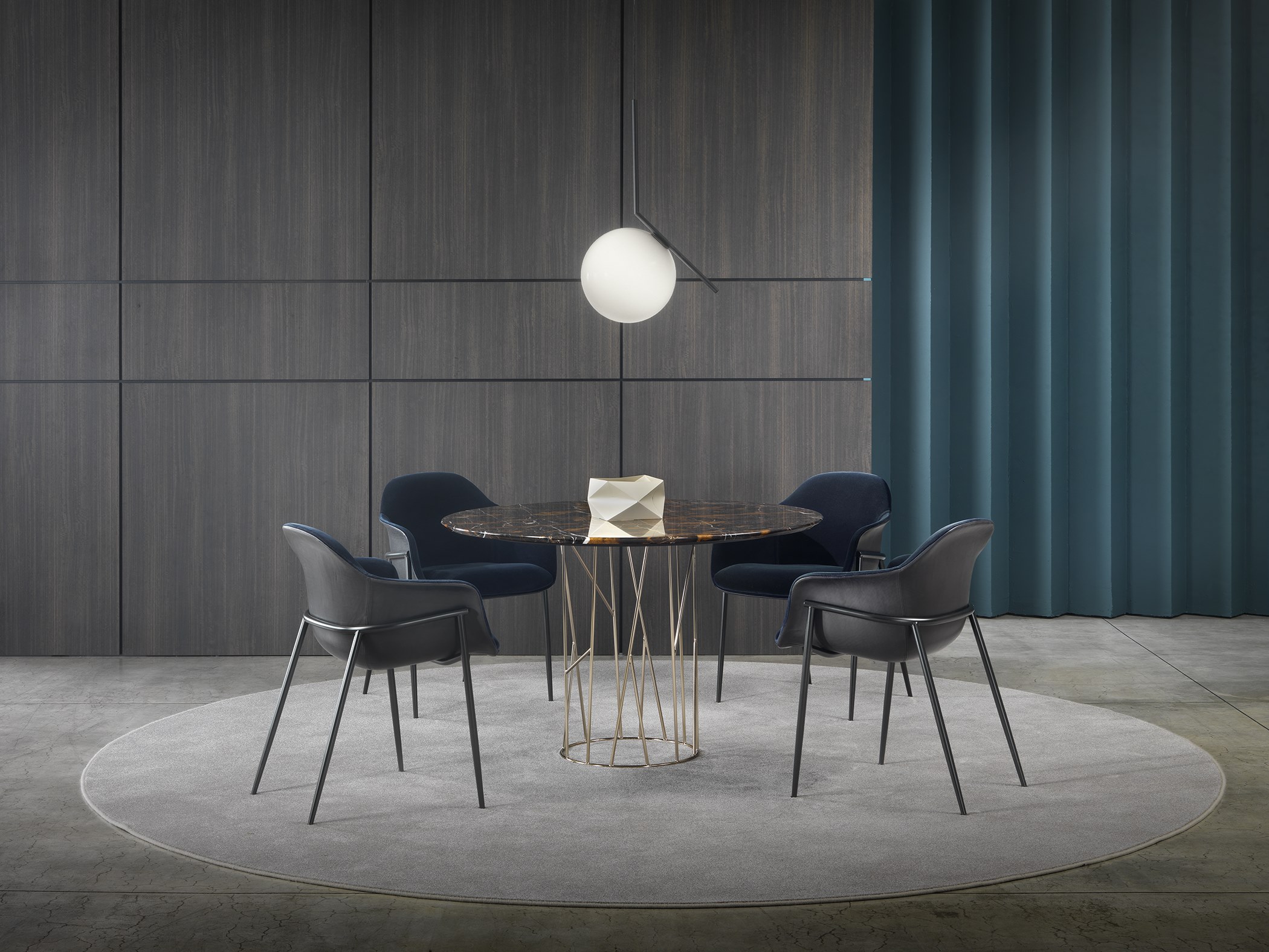 CHIA METAL Fabric chair with armrests By Marelli | design Stefano ...