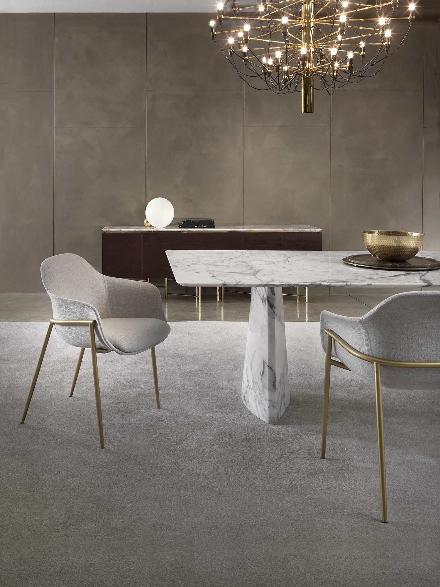CHIA METAL Fabric chair with armrests By Marelli | design Stefano ...