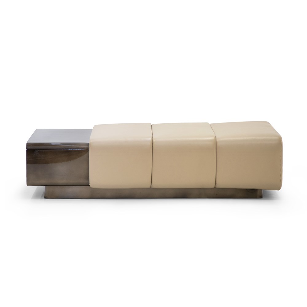 CIGAR Leather pouf / coffee table By Formitalia