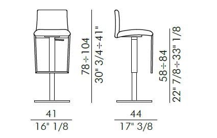 CINDY Leather stool height-adjustable By EFORMA