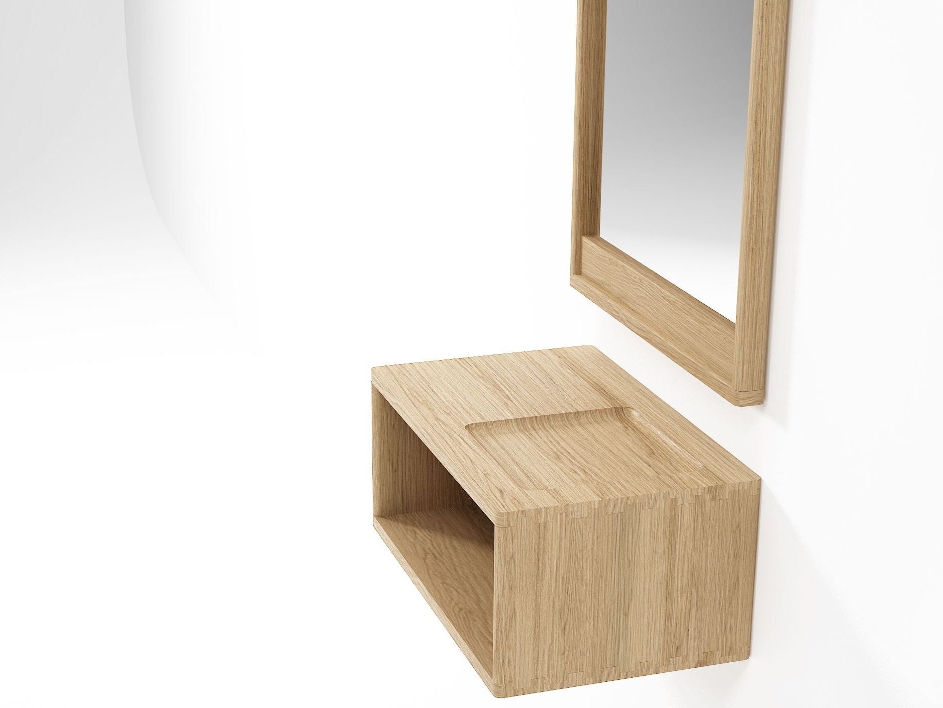 CIRCA17 Contemporary style wall-mounted rectangular wooden mirror By ...