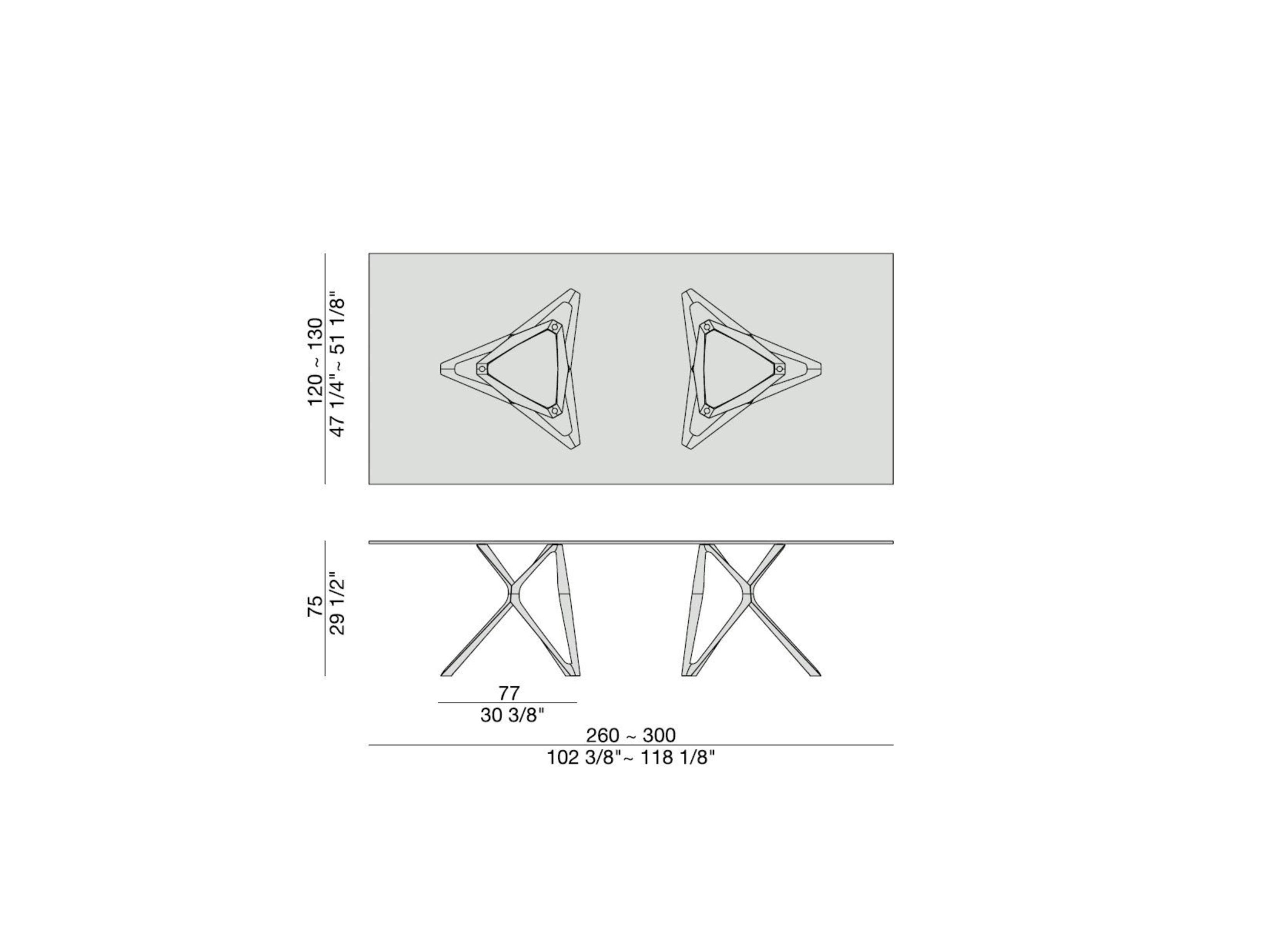 CIRCE | Rectangular table By Porada design David Dolcini