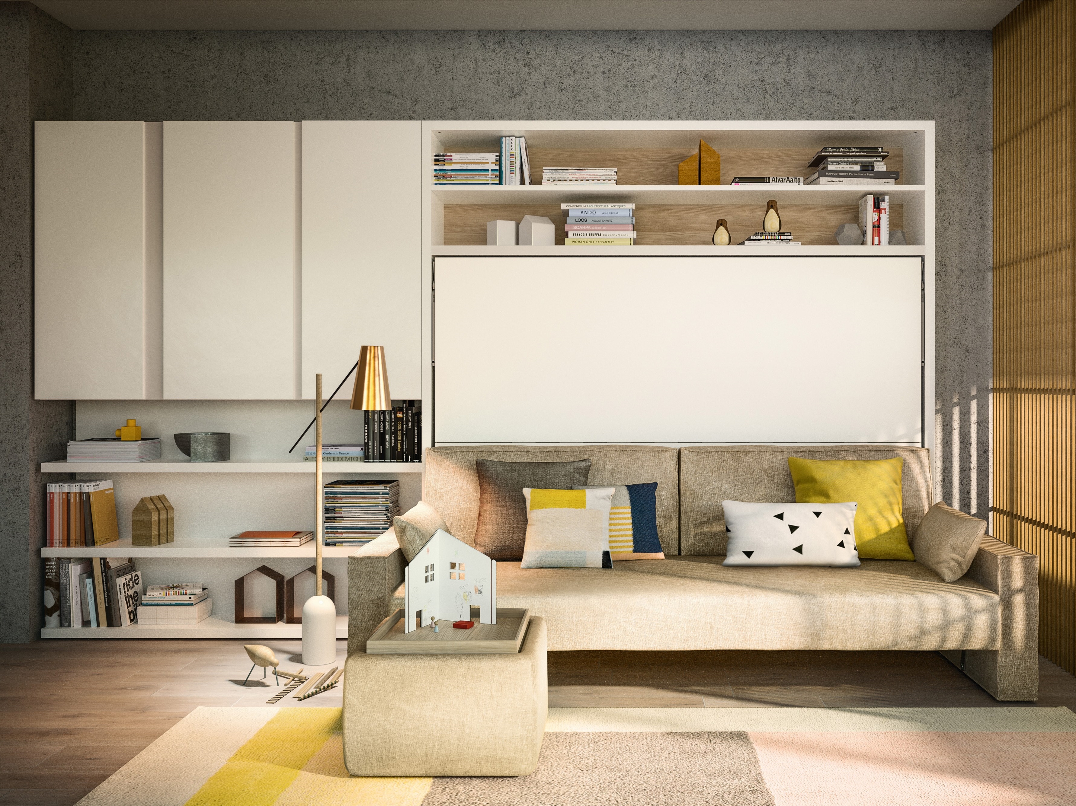 CIRCE SOFA Ensemble mural avec lit escamotable By CLEI | design R&S ...