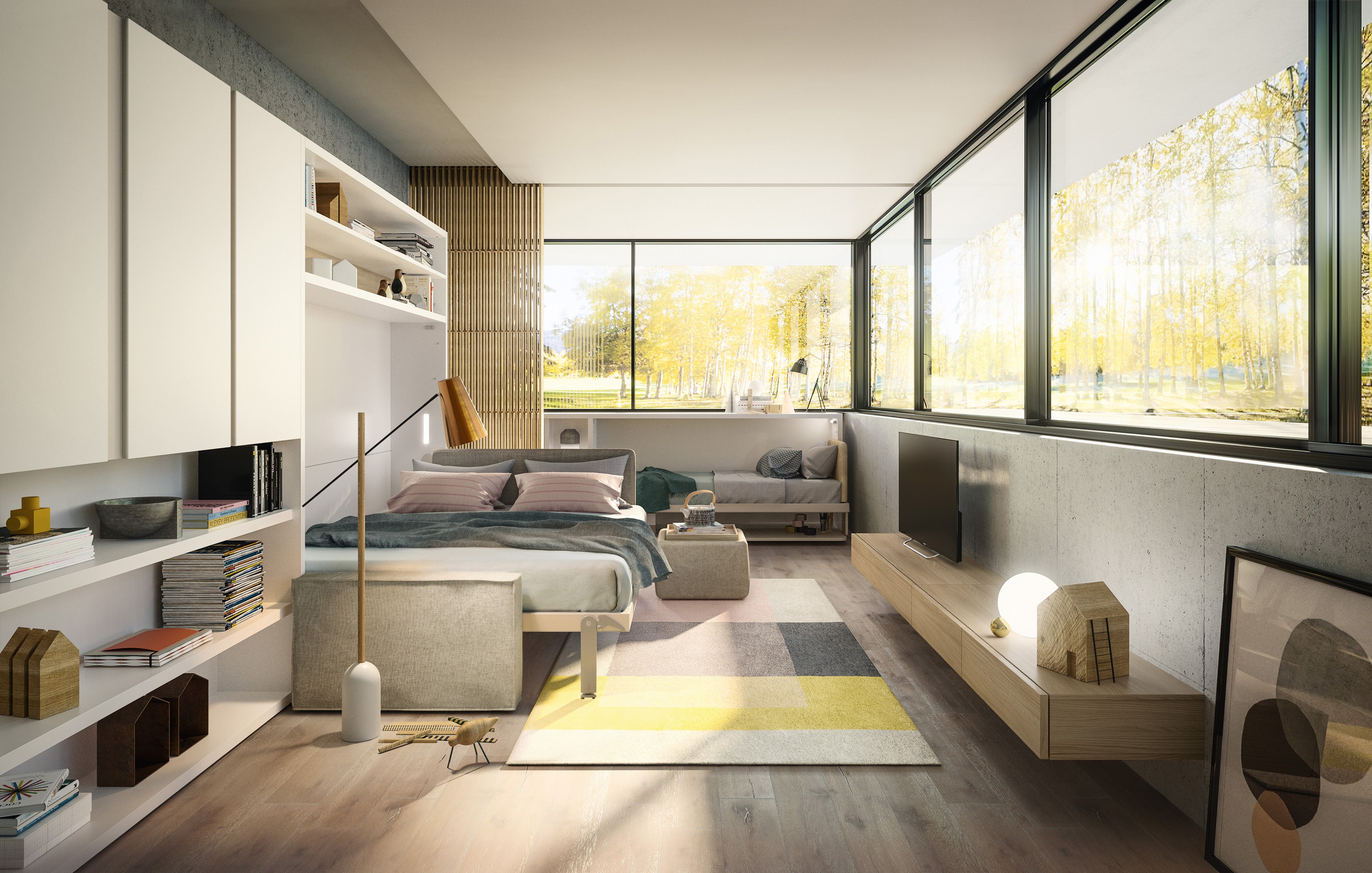 CIRCE SOFA Ensemble mural avec lit escamotable By CLEI | design R&S ...