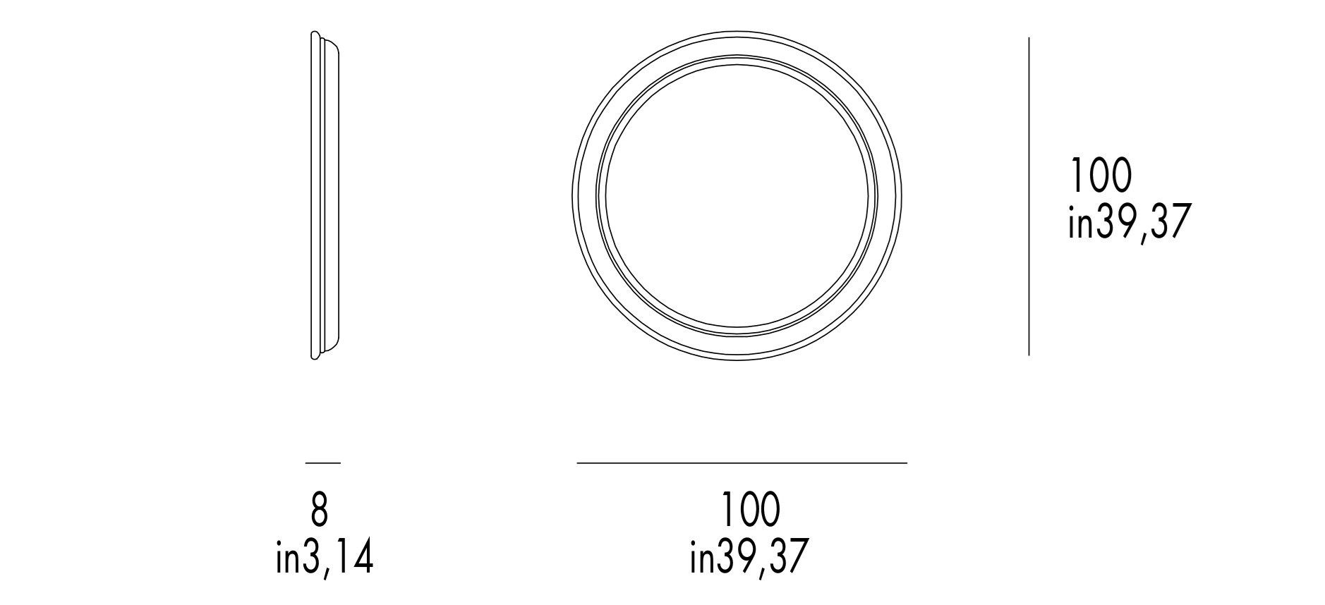 CIRCLE Round wall-mounted mirror By Grilli