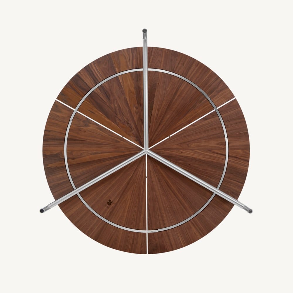 CIRCULAR Round stainless steel and wood table By BassamFellows | design ...