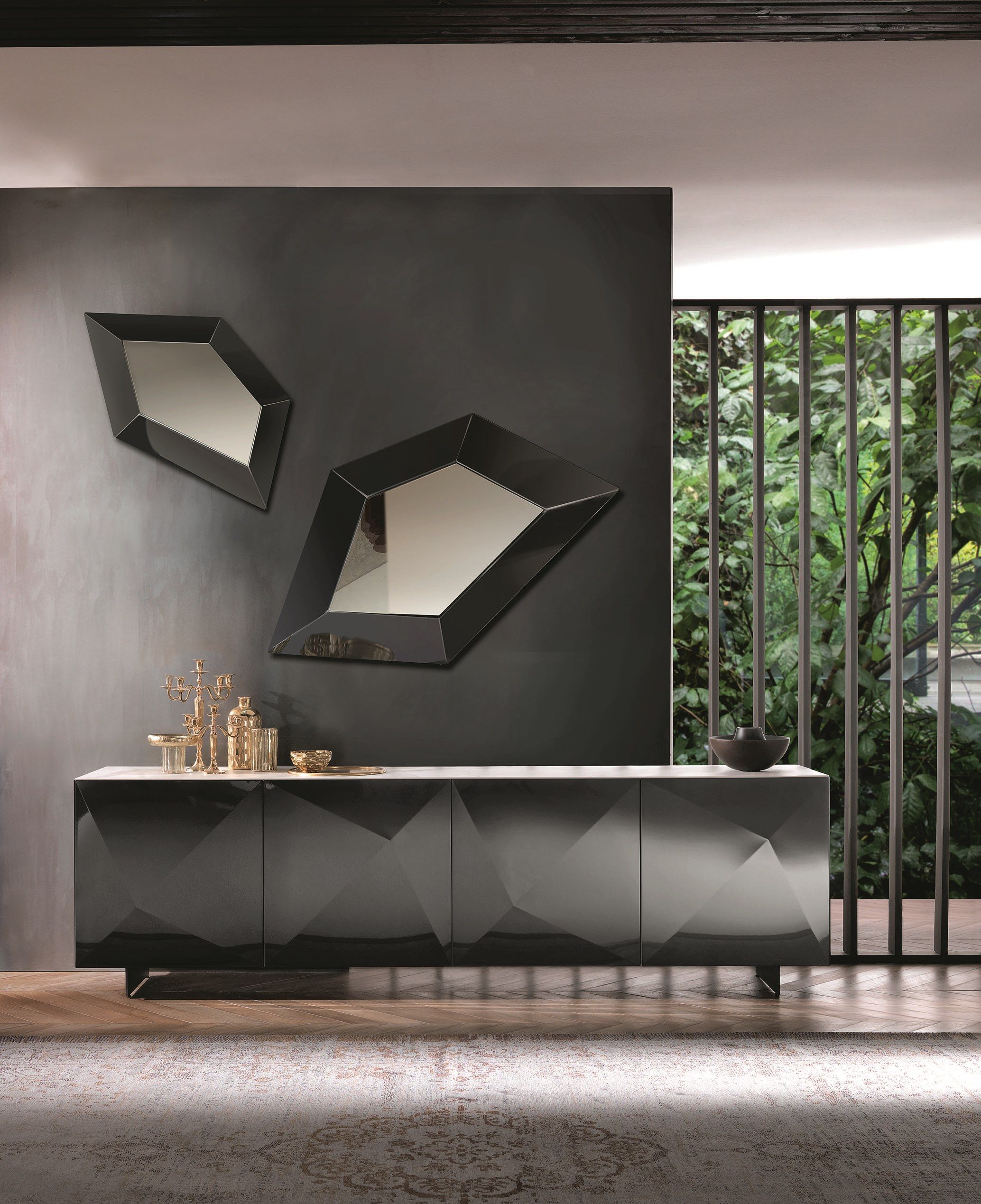 CITY LIFE Wall-mounted mirror By RIFLESSI