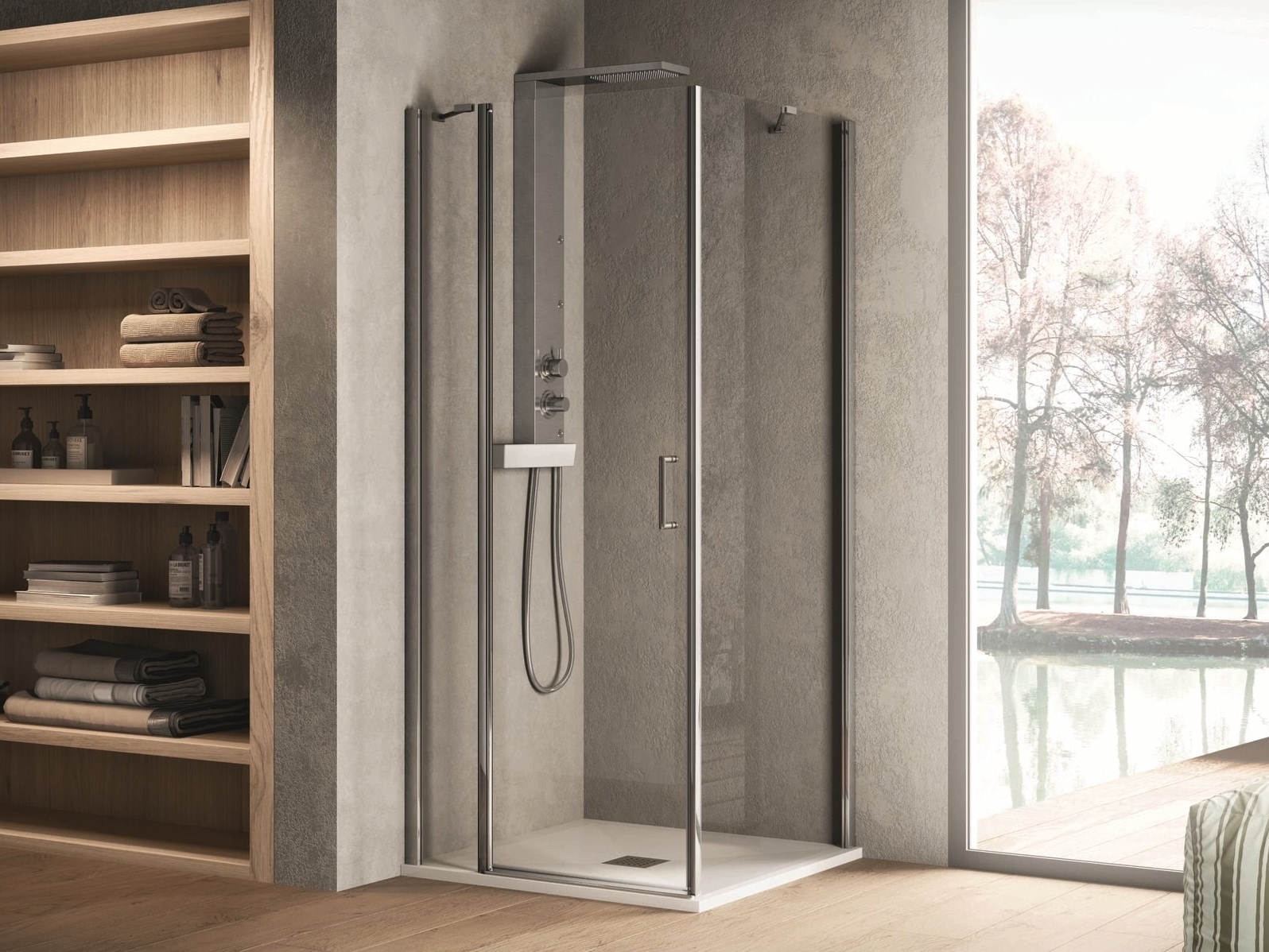 Box doccia rettangolare in vetro con porta a battente CLAIRE DESIGN - 2 ...