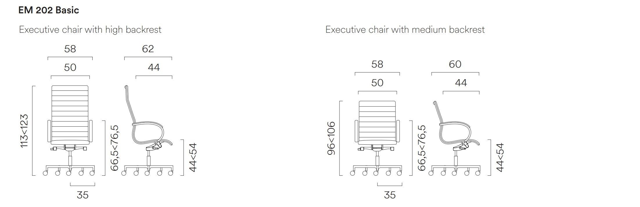 CLASSE 2 EM 202 BASIC | Office chair with armrests Swivel height ...
