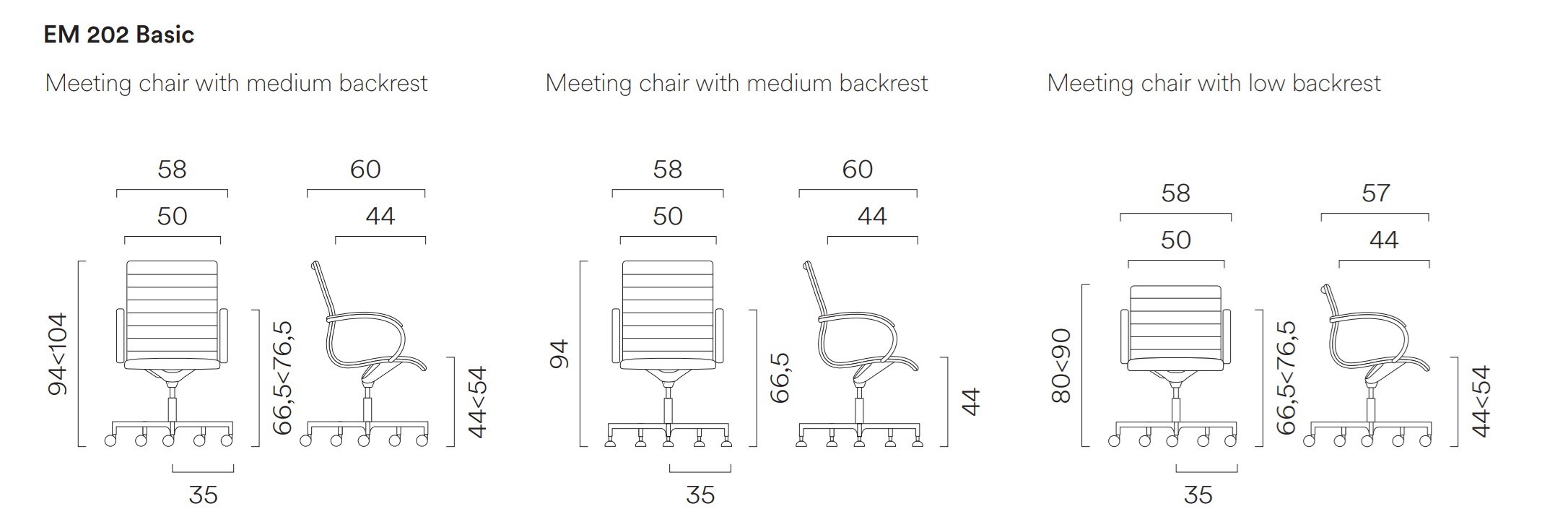 CLASSE 2 EM 202 BASIC | Office chair with castors By FREZZA