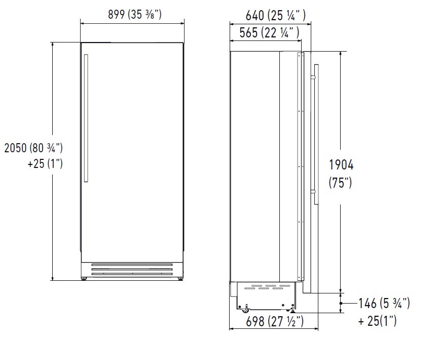 CLASSIC 90 - KS8990FZ | Freezer Built-in no frost freezer By FHIABA