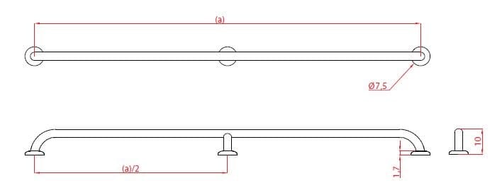 CLASSIC Fixed steel grab bar By Goman