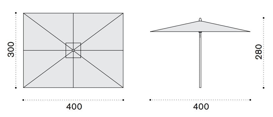 CLASSIC Parasol rectangulaire en acrylique By Ethimo