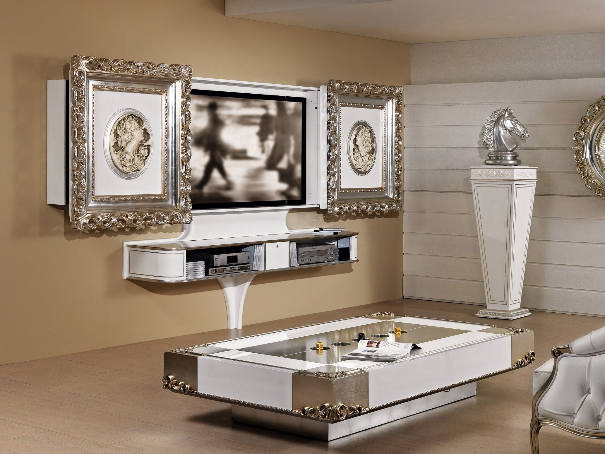 TV cabinet with sliding doors CLASSIC SLIDING By Vismara Design