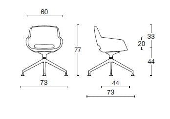 CLEA PLUS Silla con caballete de tela con brazos By Diemme
