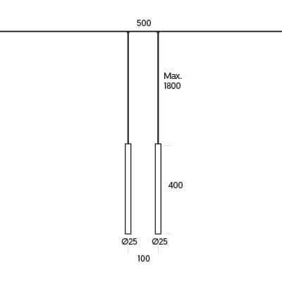 CLICK TUBE 25 pendant lamp By ONOK Lighting