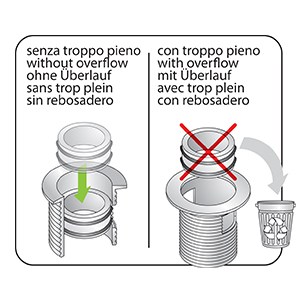 Piletta in ottone cromato per lavabo CLICKER 4S By OMP