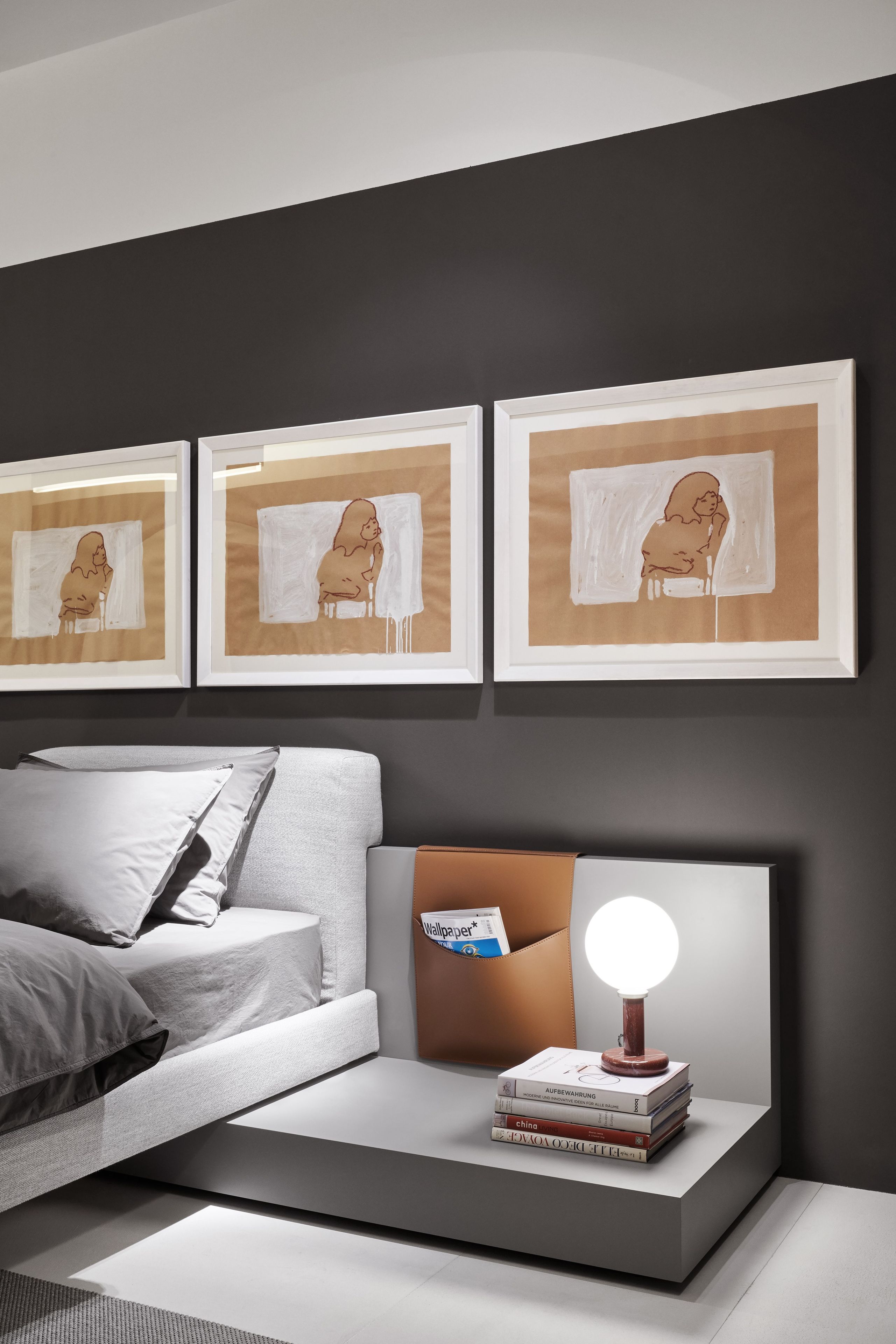 CLIFF Fabric single bed with upholstered headboard By Meridiani ...