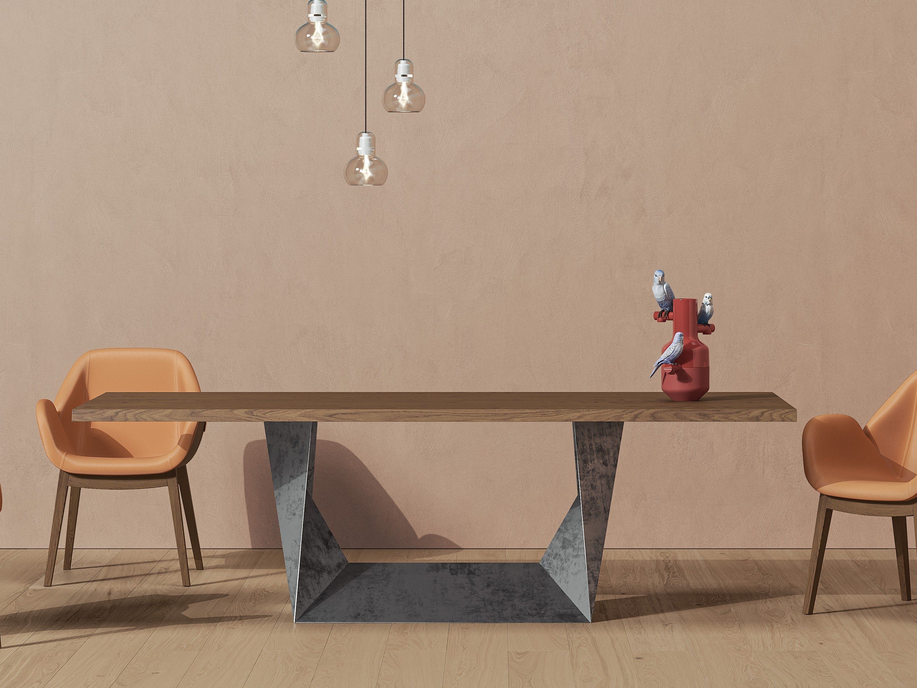 CLINT Steel and wood table By ALMA DESIGN | design Mario Mazzer