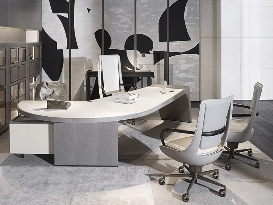 CLIP Executive chair with 5-spoke base with castors By Giorgetti ...