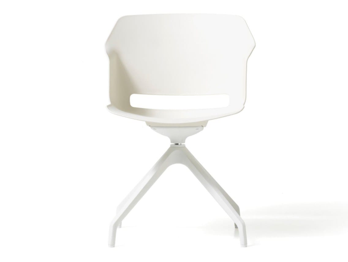 CLOP Trestle-based polypropylene office chair with armrests By Diemme ...
