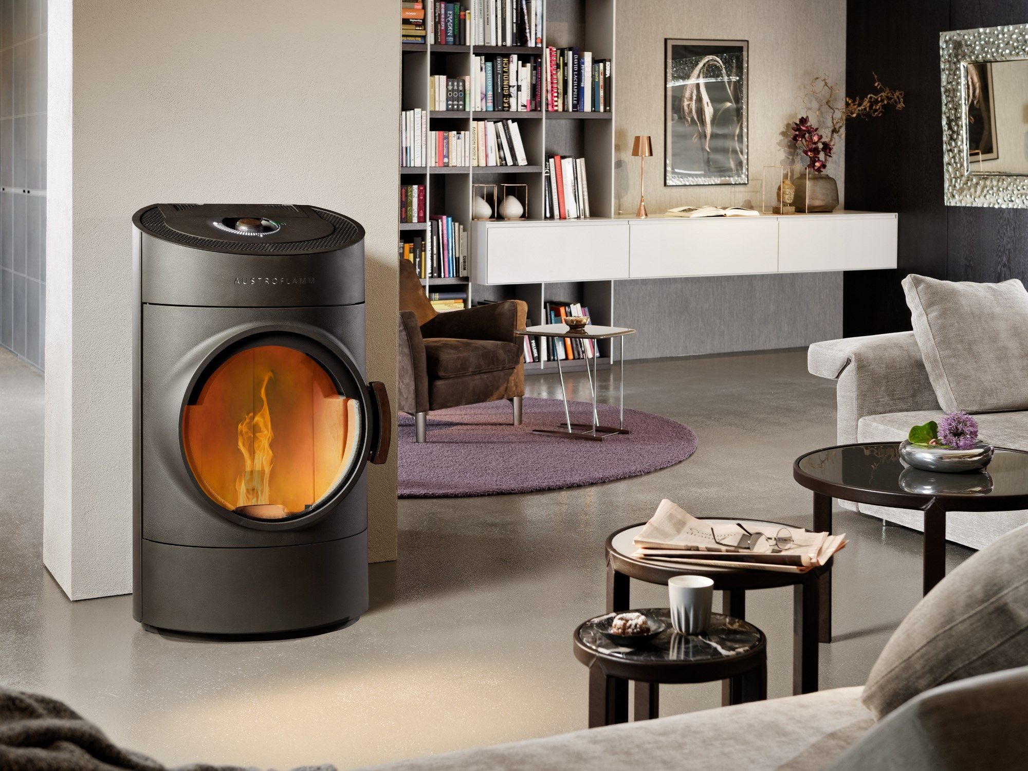 Pellet stove CLOU COMPACT PELLET By Austroflamm design Cesare Monti