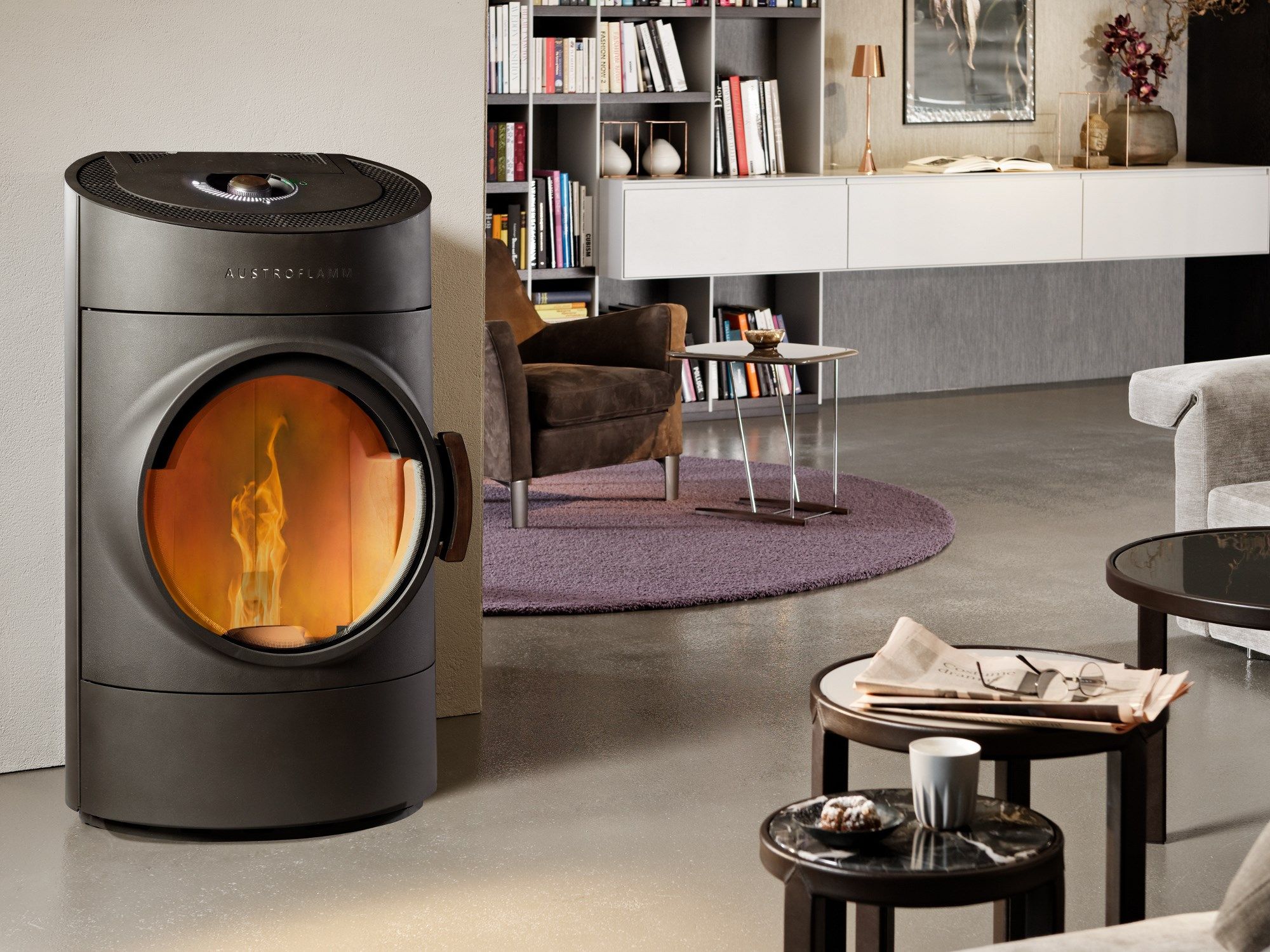 Pellet stove CLOU COMPACT PELLET By Austroflamm design Cesare Monti