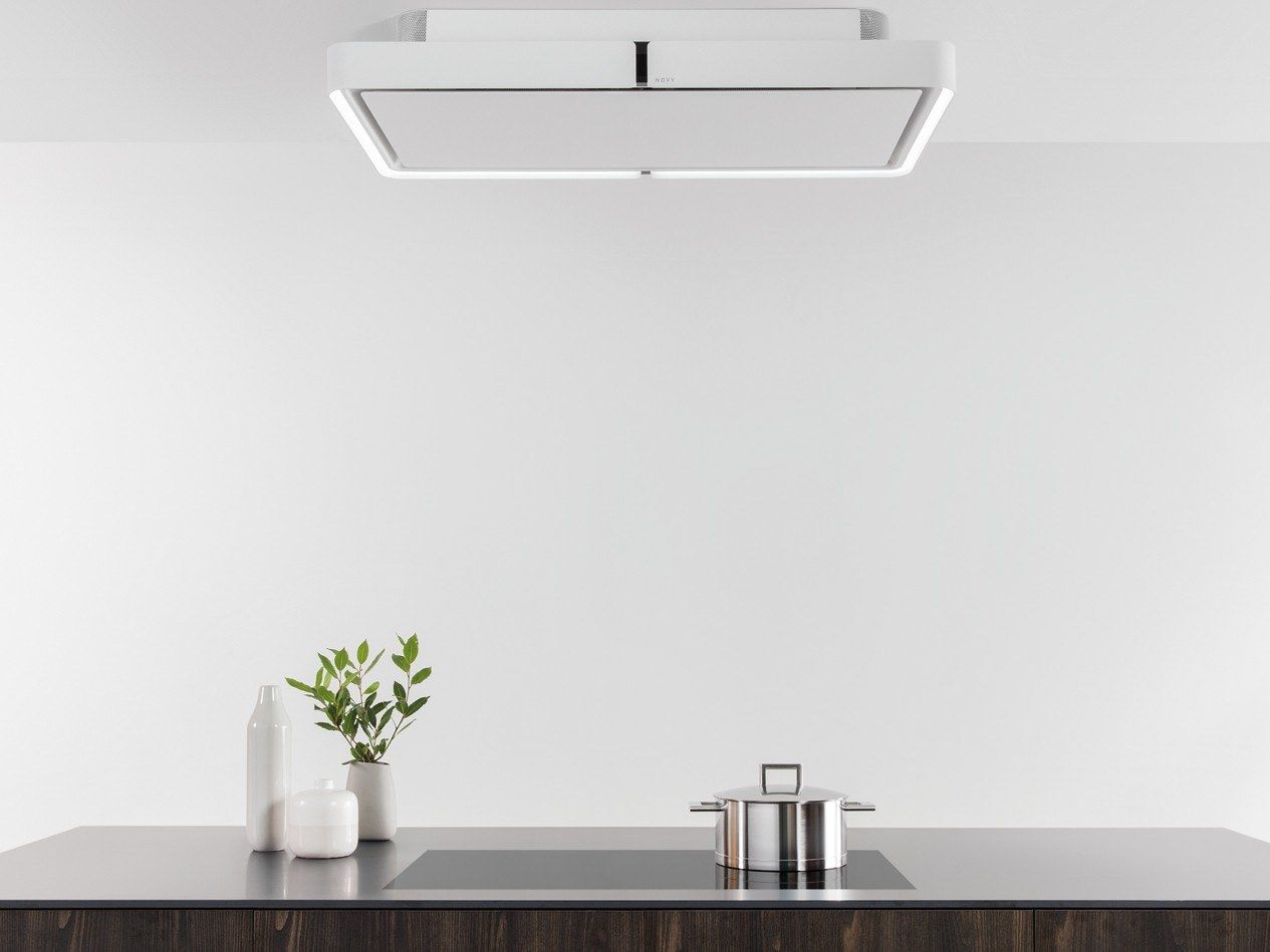 CLOUD Ceiling-mounted cooker hood with integrated lighting By NOVY