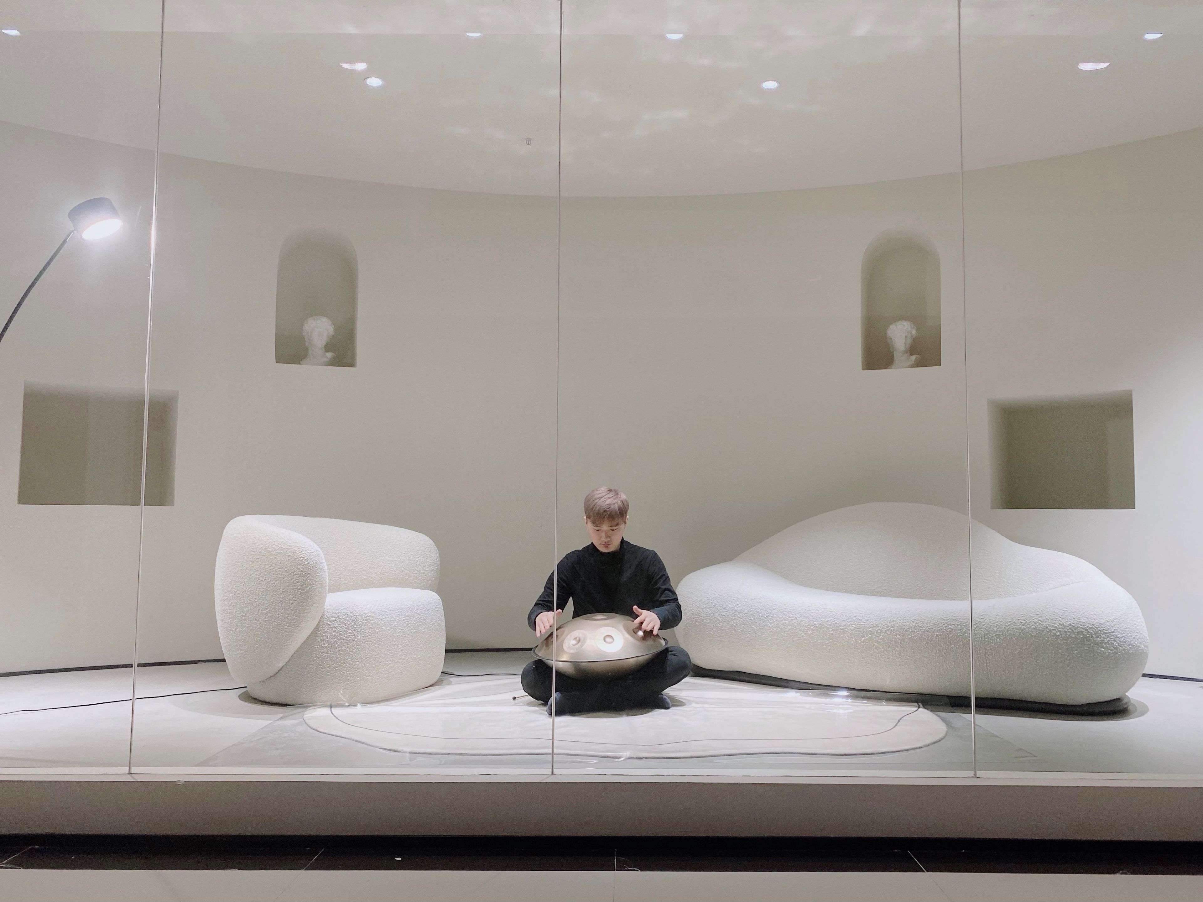 Curved 2 seater fabric sofa CLOUD Cloud Collection By grado design