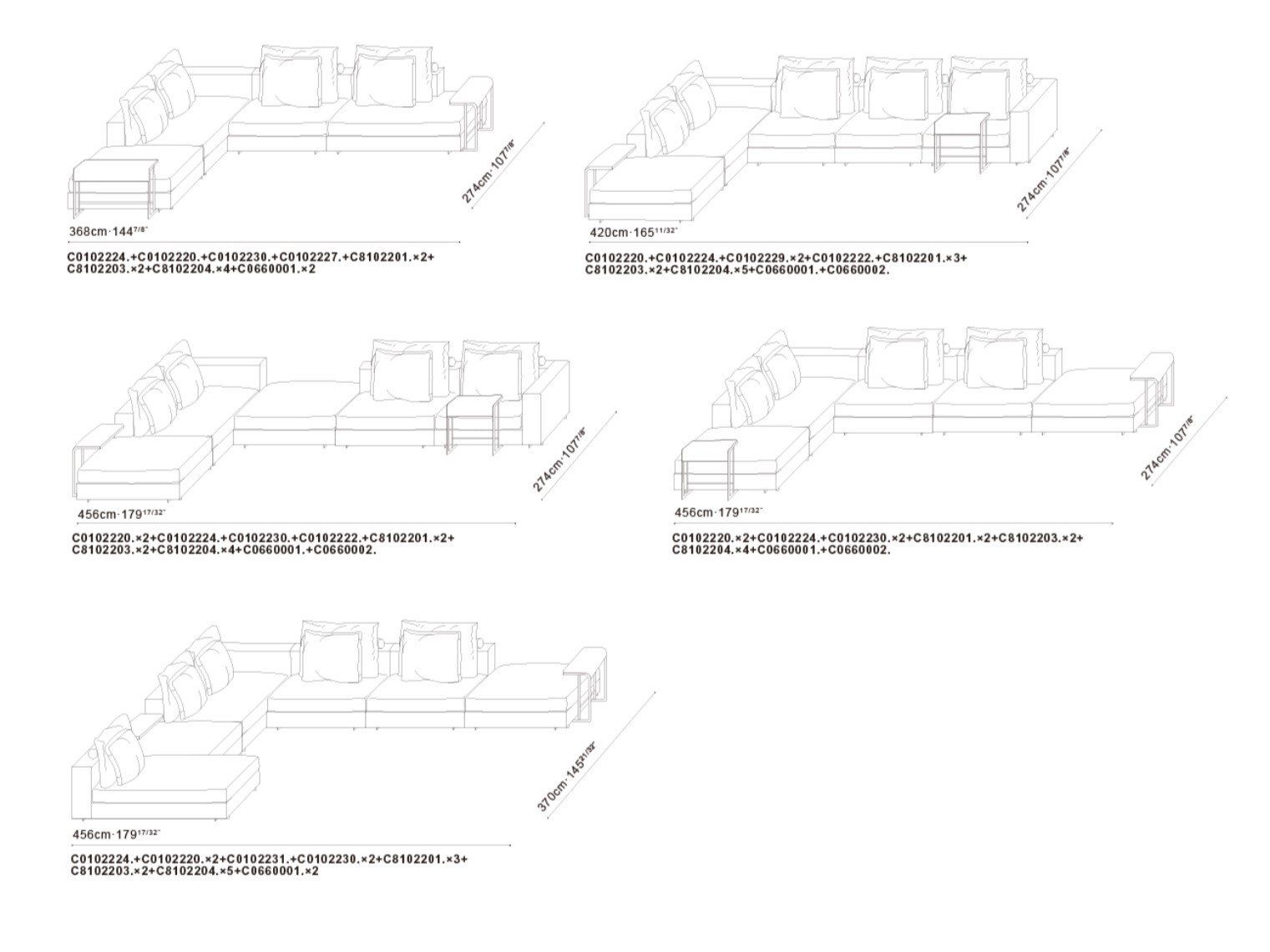 CLOUDS Modular fabric sofa By CAMERICH