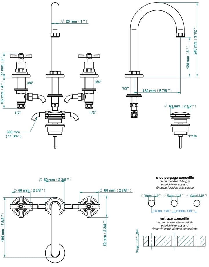 CLUB SAINT-GERMAIN Basin mixer By THG Paris