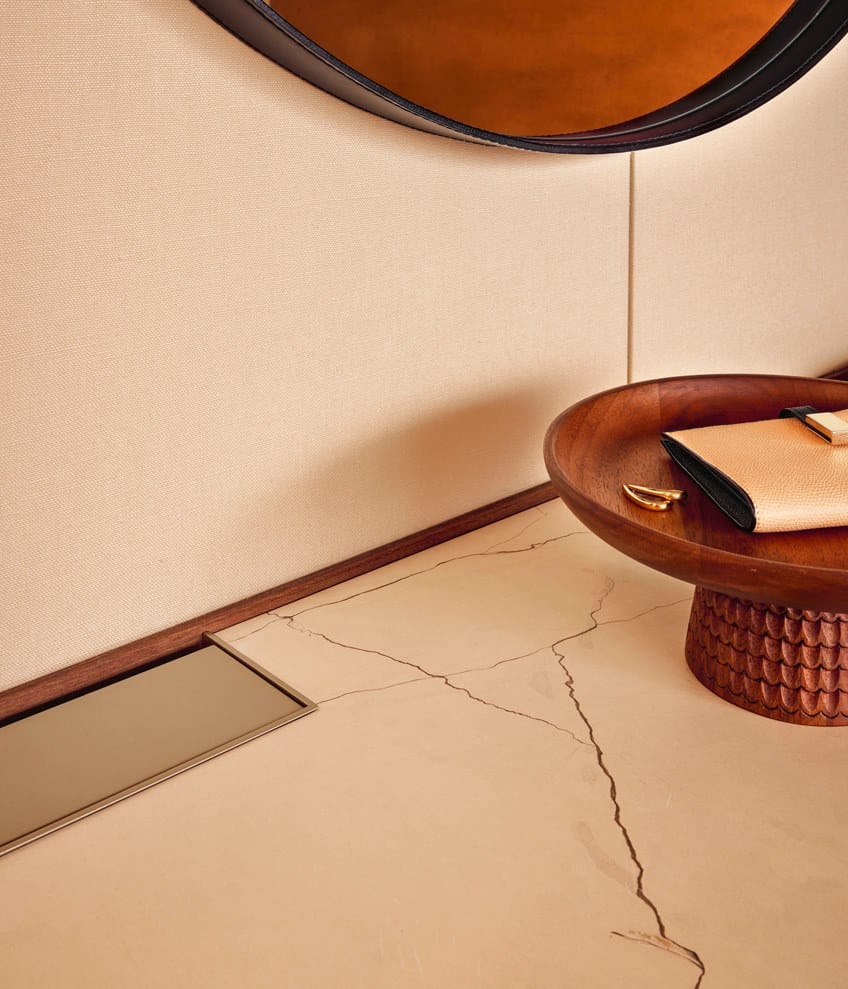 CODE Low wooden TV cabinet with drawers By Poliform