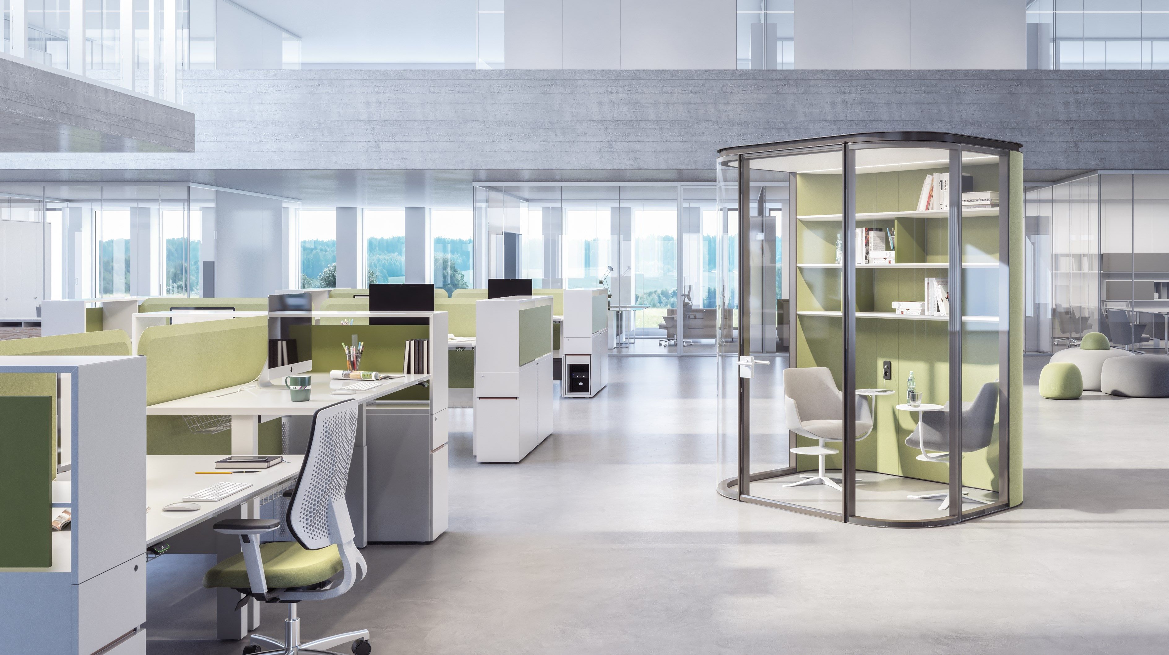 Acoustic fabric office booth COLLABORATIVE ROOM XS By ESTEL GROUP ...