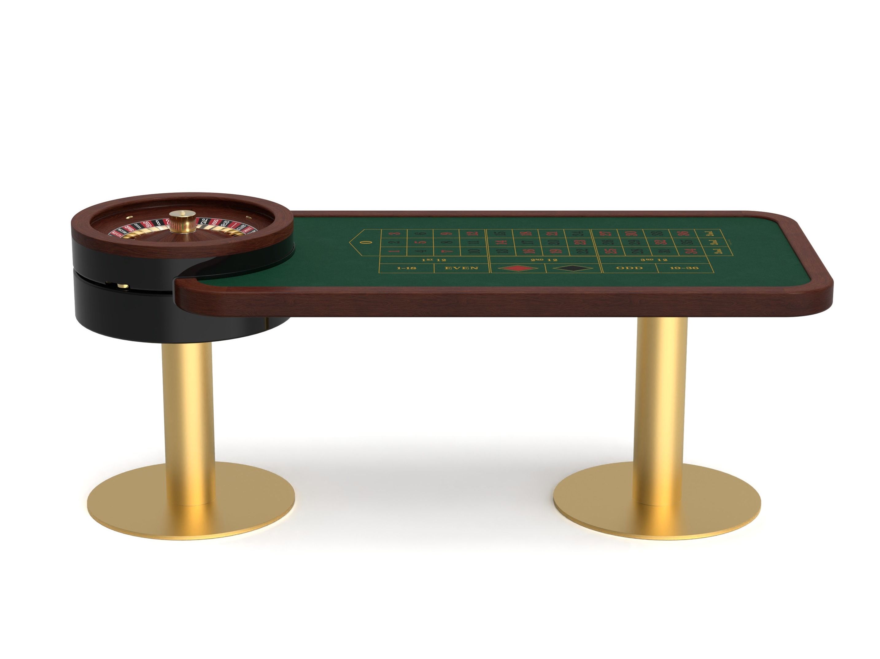 COLONNE Rectangular metal roulette table By Tableswin | design Marc Sadler